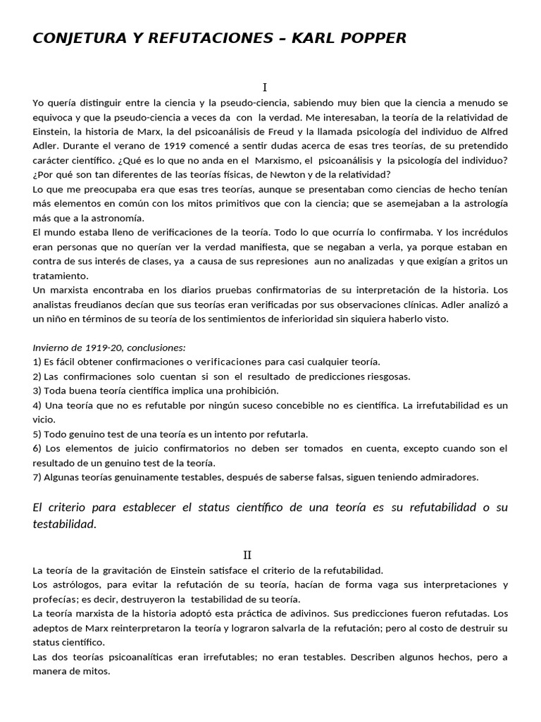 Conjetura y Refutaciones | PDF | Razonamiento inductivo | Teoría