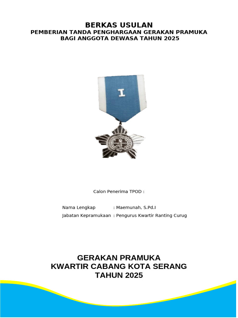 Berkas Usulan Tpod Bu Mumun | PDF