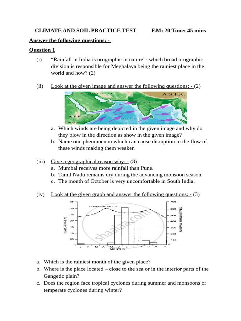 Climate and Soil Practice Test Answers | PDF