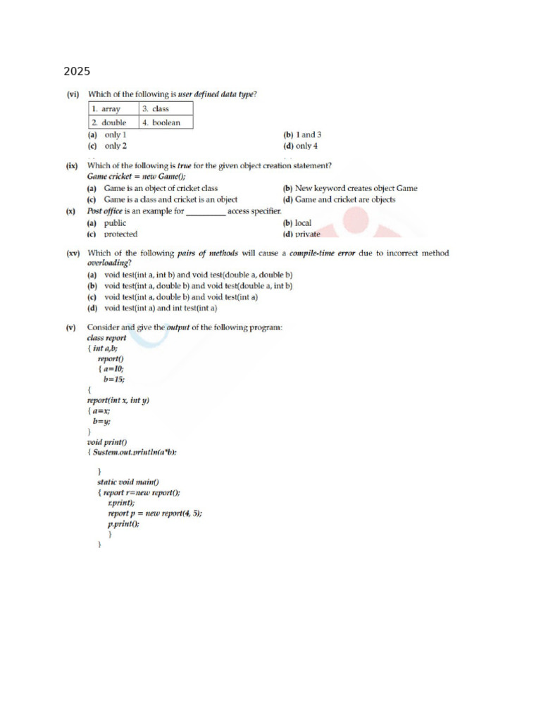 ICSE Questions From 4 Chapters | PDF