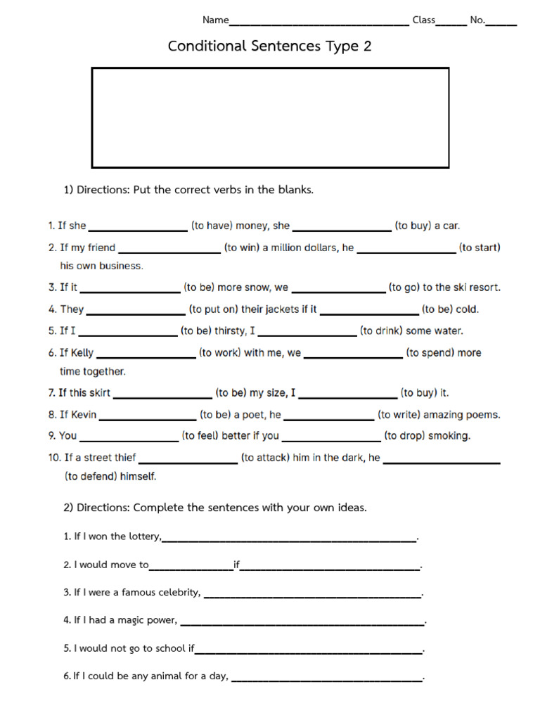 Conditional Sentences Type 2 Worksheet | PDF
