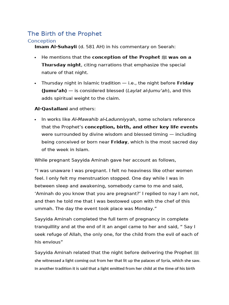 Seerah of The Prophet S.a.W | PDF | Muhammad | Monotheistic Religions