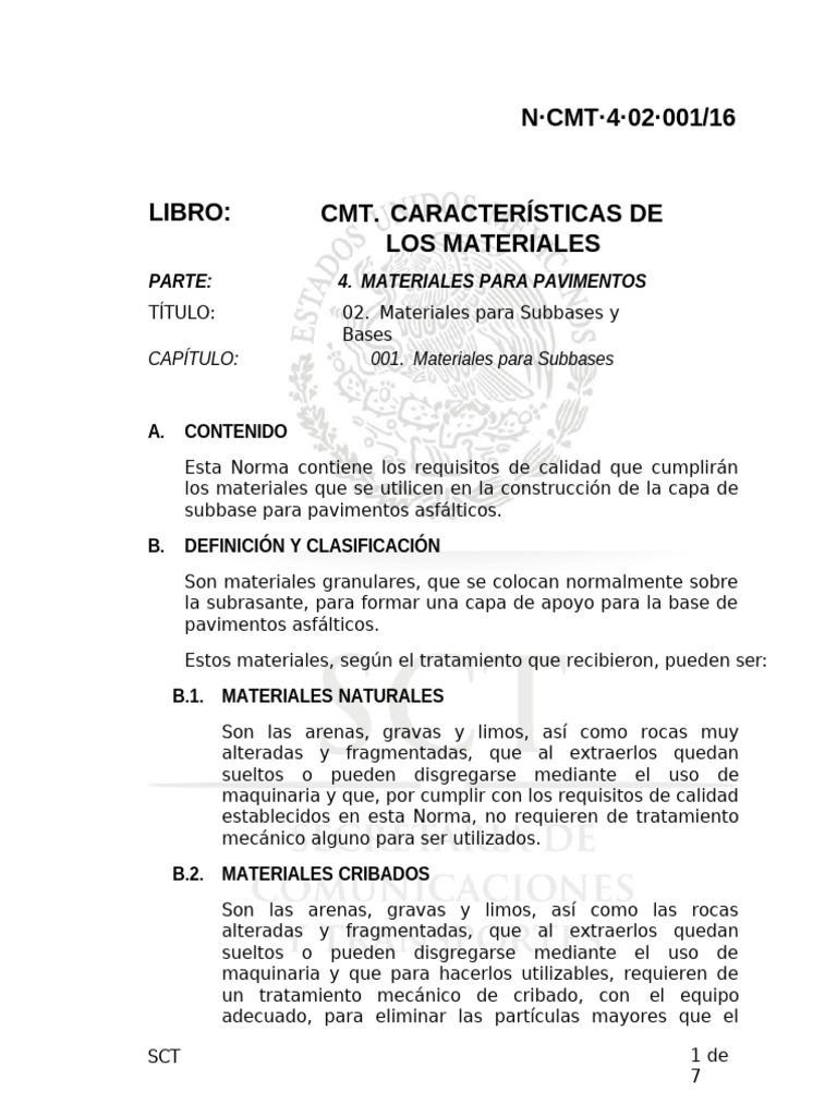 Materiales para Subbases de Pavimentos | PDF