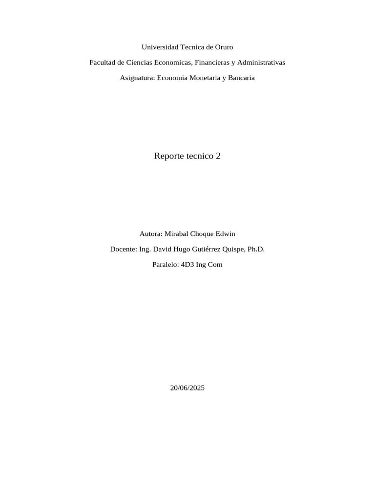 Reporte de Mirabal Choque Edwin | PDF | Inflación | Estadísticas
