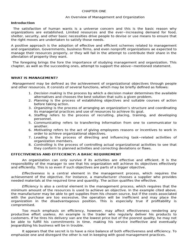 BSBA 1 HRDM Management-Chapter-1-4 | PDF | Employment | Business Ethics