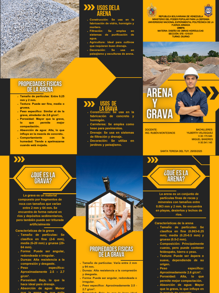 Usos y características de arena y grava | PDF | Grava | Arena