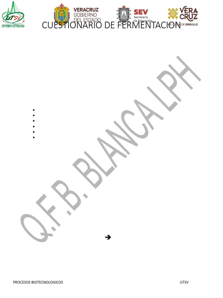 CUESTIONARIO DE FERMENTACION - GustavoCS | PDF | Fermentación | Glucólisis