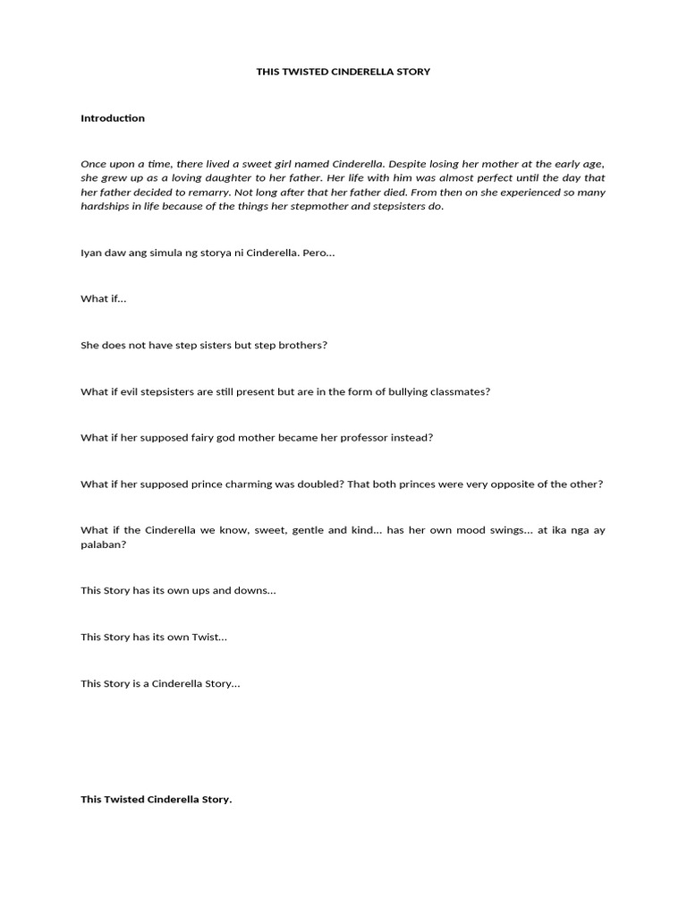 This Twisted Cinderella Story | PDF