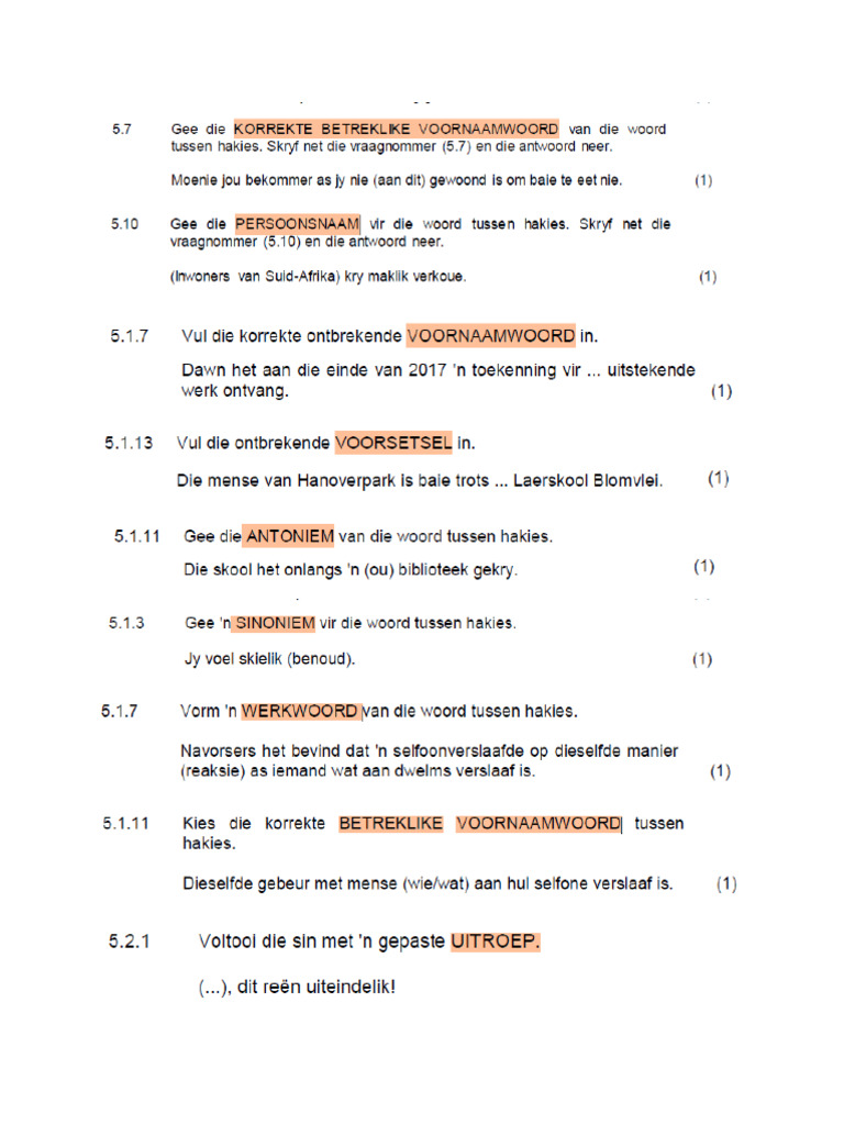 Woordsoorte High Schoool | PDF
