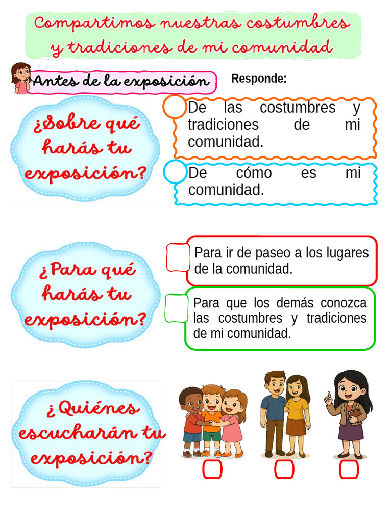 Ficha Compartimos Las Costumbres y Tradiciones de Mi Comunidad Maestra Janet | PDF