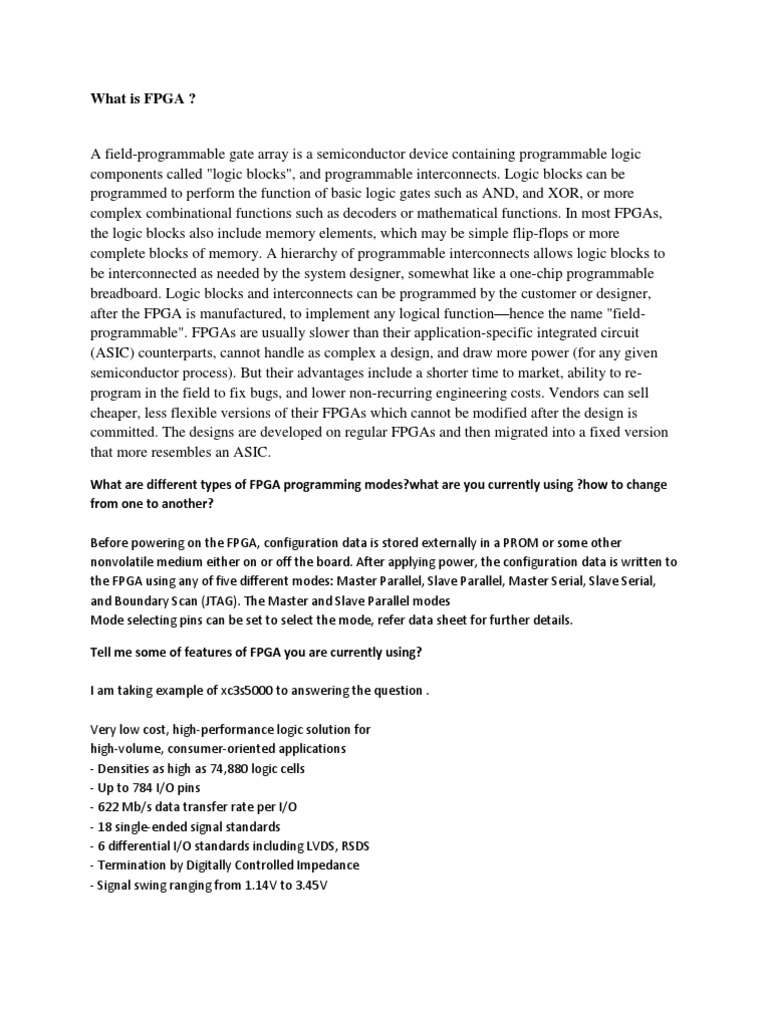 Fpga Viva Question | PDF | Field Programmable Gate Array | Computer ...