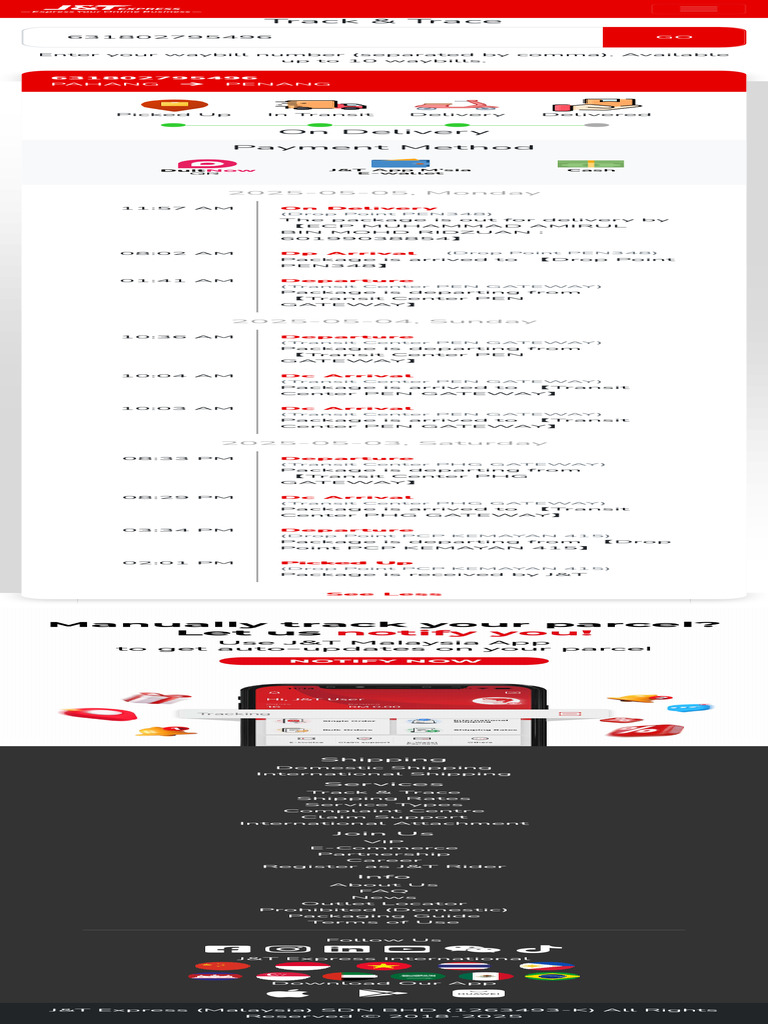Track Your Parcel With J&T Parcel Delivery Services J&T Express ...