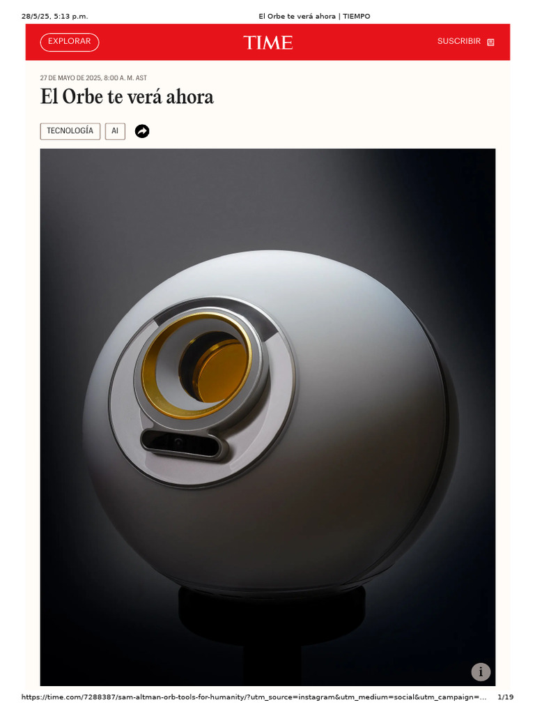El Orbe Te Verá Ahora - TIEMPO | PDF | Inteligencia artificial ...