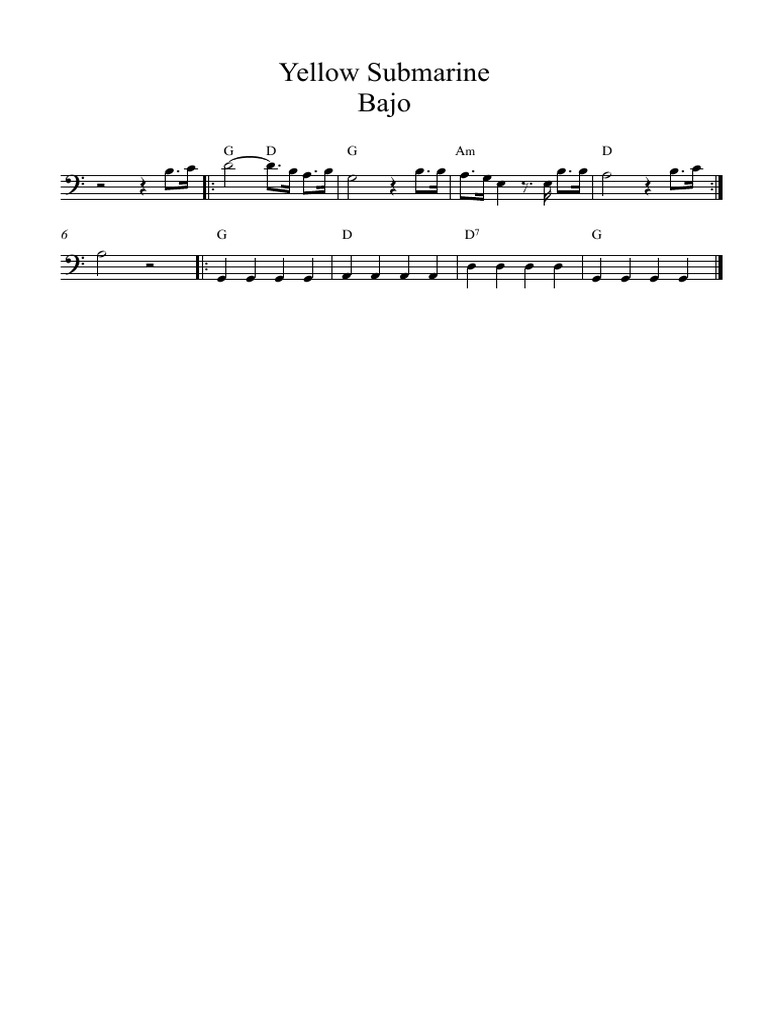 Partition de "Yellow Submarine" | PDF