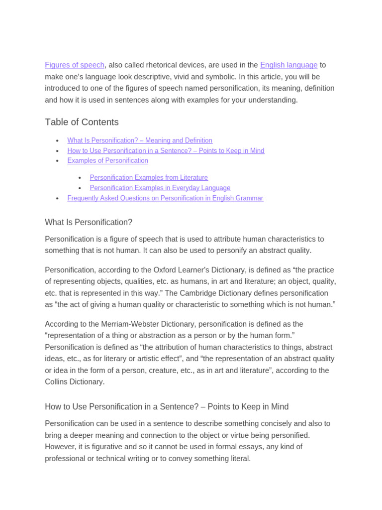 Understanding Personification in Literature | PDF | Representation (Arts)