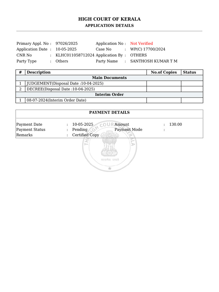 MPDF Application For Court | PDF