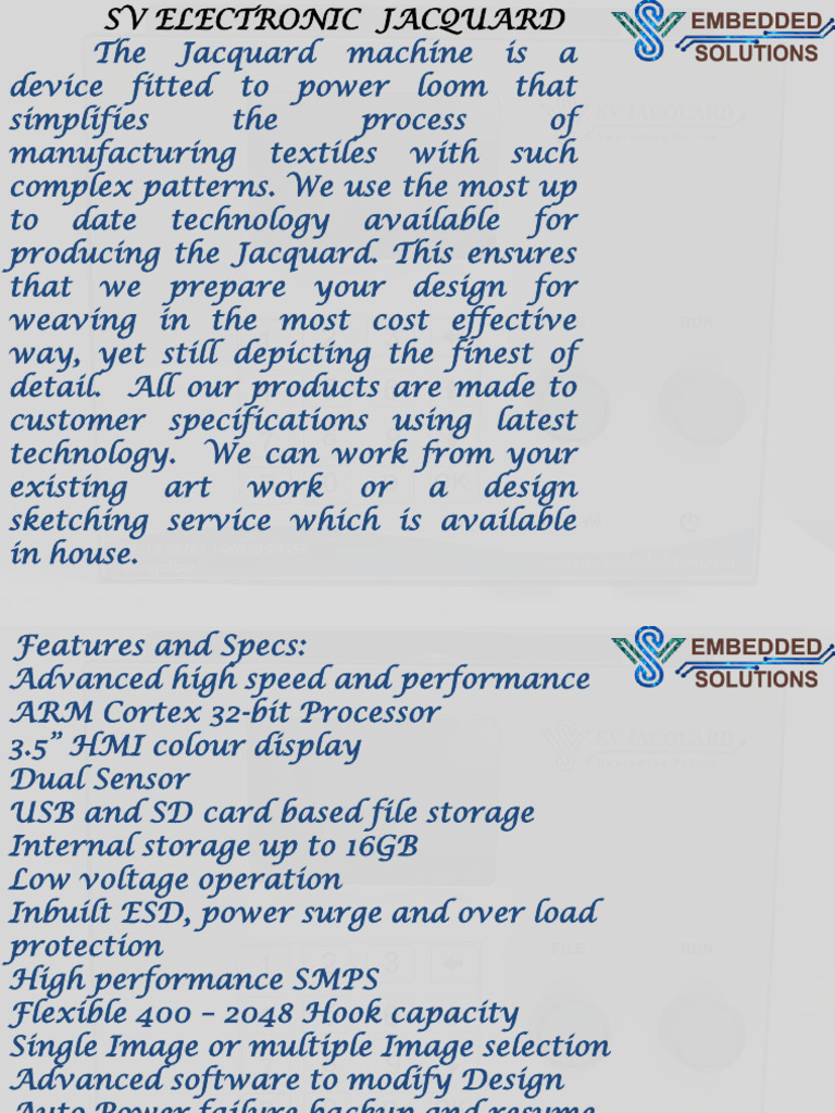 Electronic Jacquard Machine | PDF