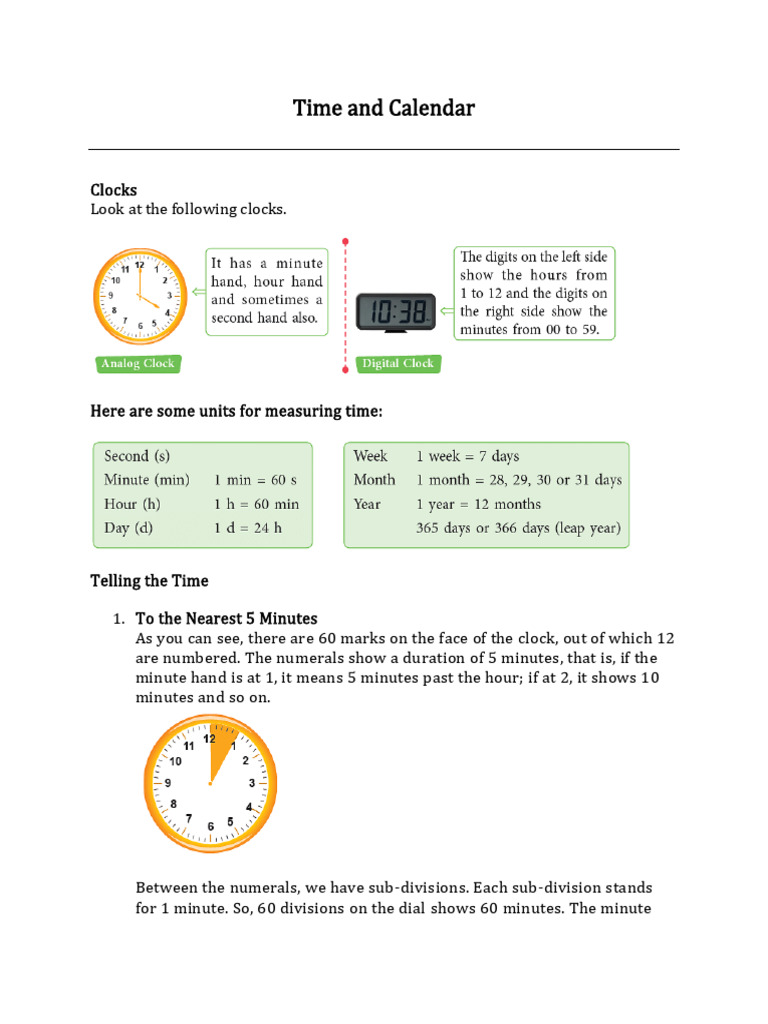 Understanding Time and Calendars | PDF | Hour