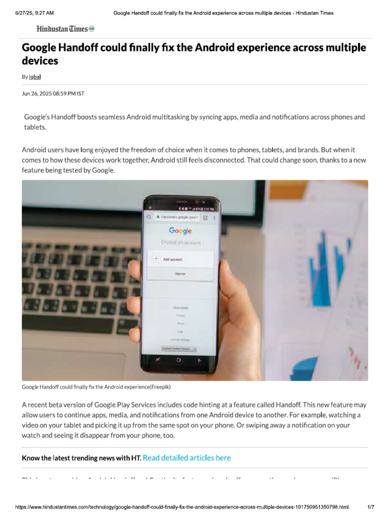 Google Handoff Could Finally Fix The Android Experience | PDF