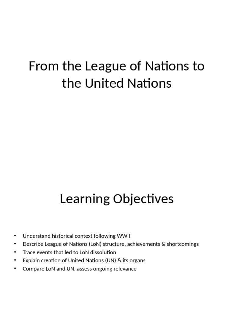 League of Nations To UN | PDF | United Nations | International Relations
