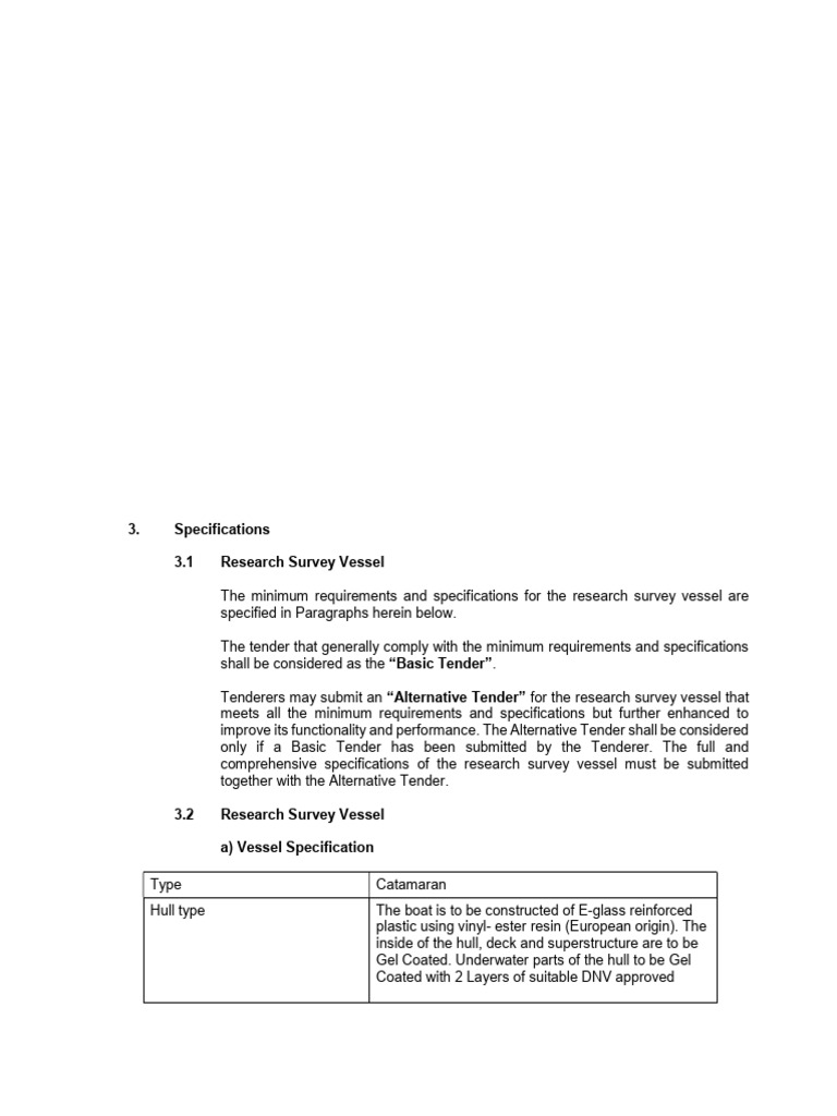 Research Survey Vessel Specifications | PDF | Anchor
