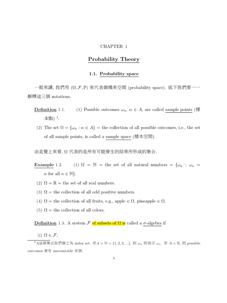 Chapter 1 Probability Theory | PDF | Mathematical Concepts | Mathematics