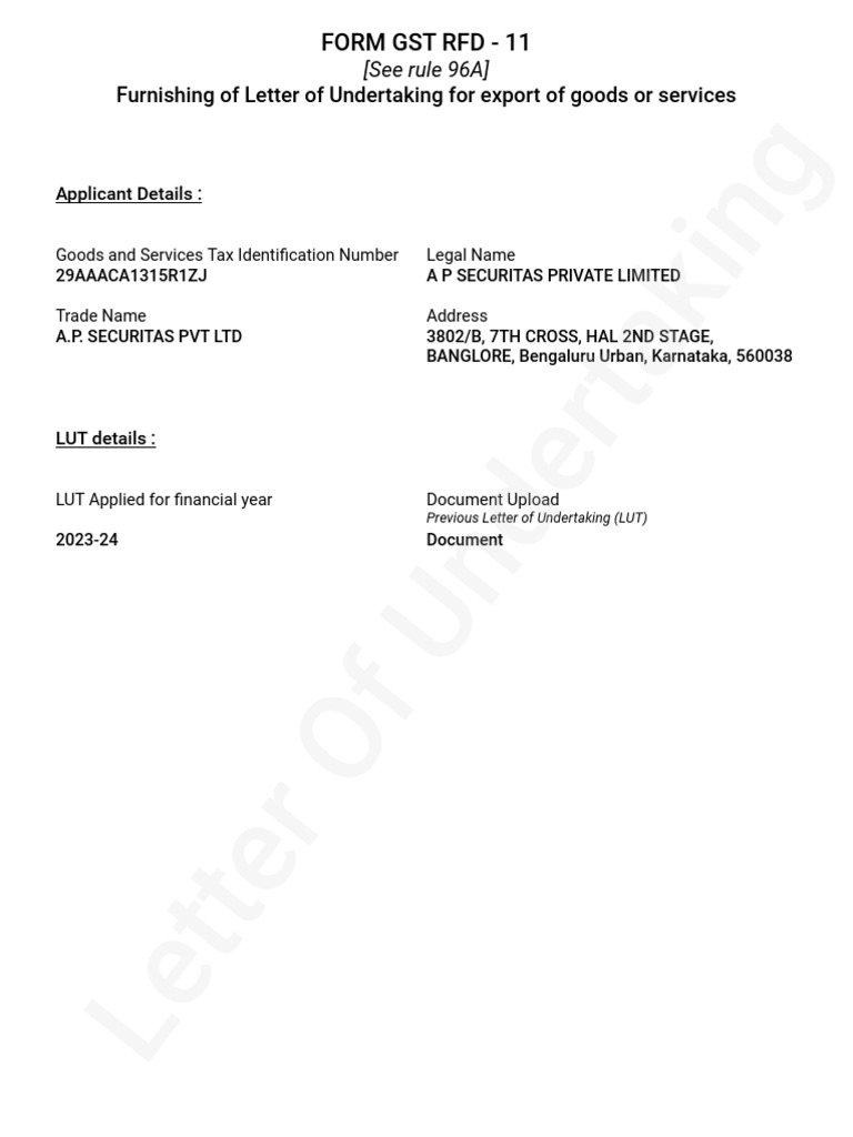 4b. Aps Karnataka-Form GST RFD - 11 | PDF | Taxes | Payments