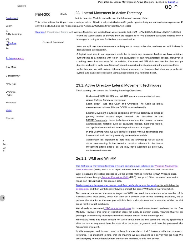 Lateral Movement in Active Directory Hide01.Ir | PDF | Password ...