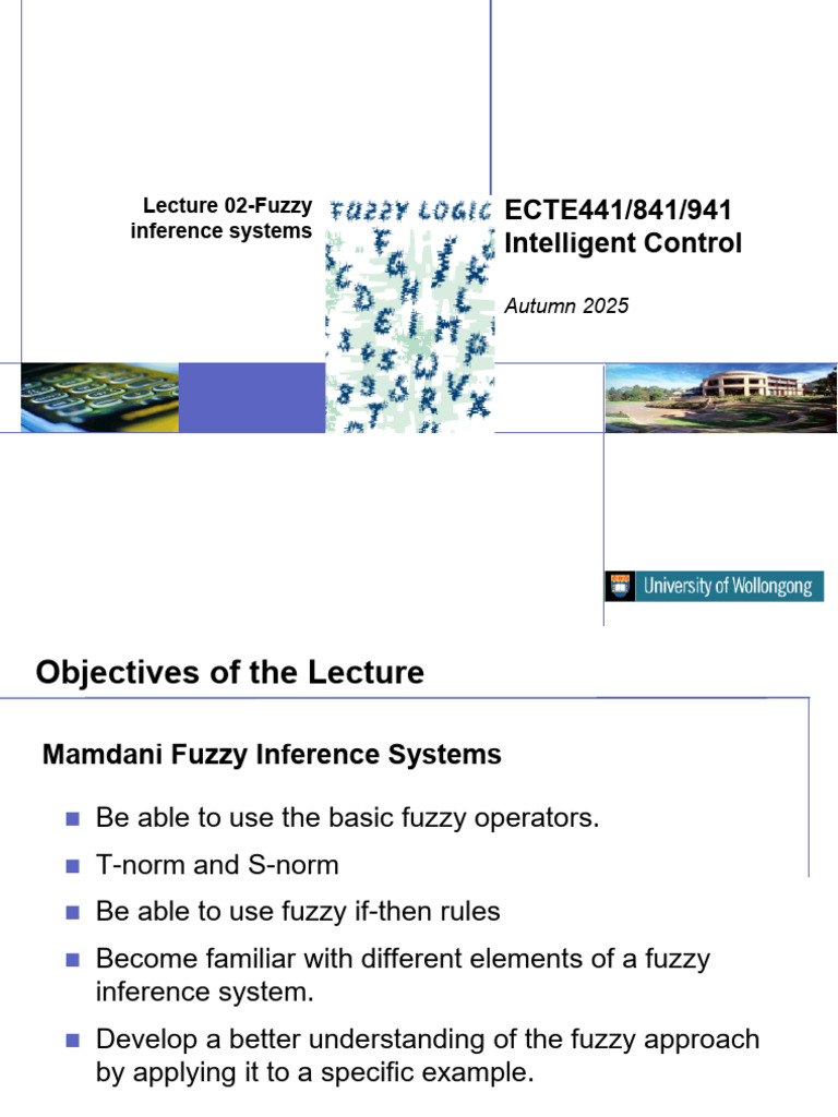 441 L02 Fuzzy Inference 2025 | PDF | Fuzzy Logic | Mathematical Logic