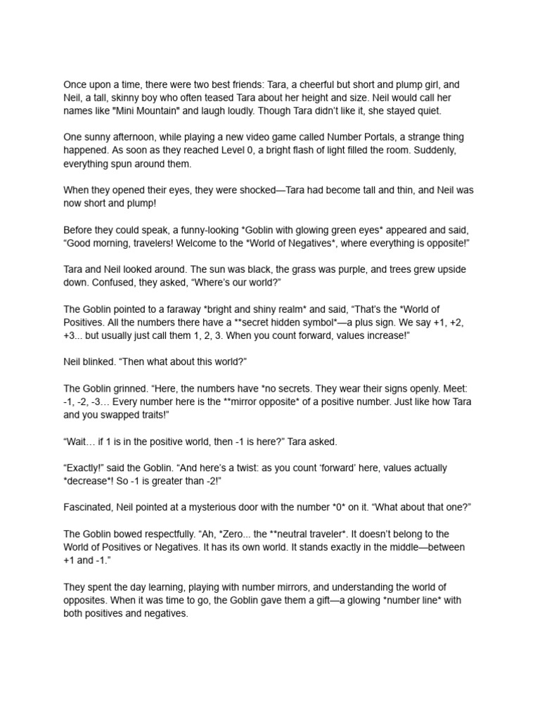 Story of Integers | PDF