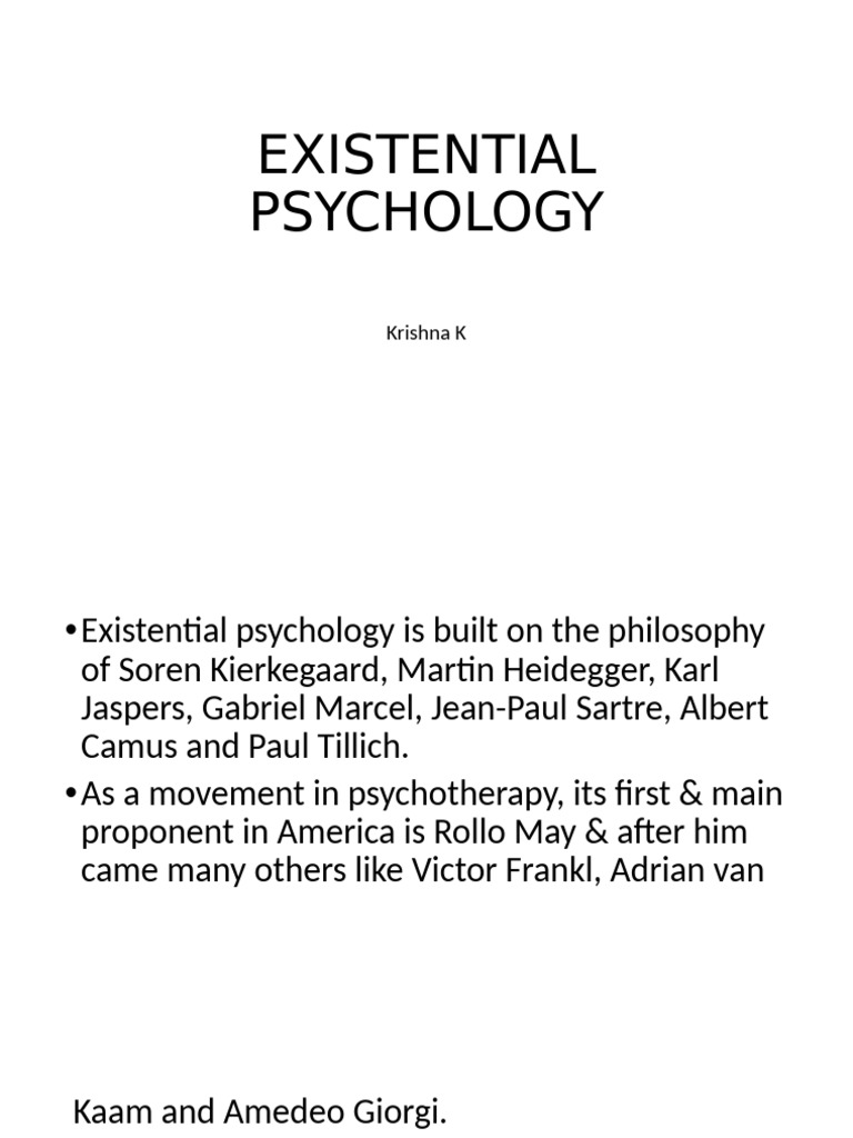 Understanding Existential Psychology | PDF | Existentialism | Psychotherapy