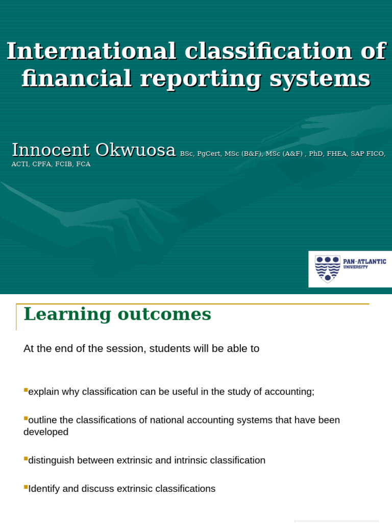 ACC405 Lecture 2 Classification of Financial Reporting Systems | PDF ...