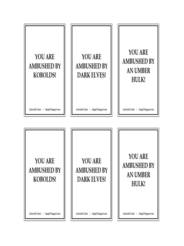 Labyrinth Cards | PDF