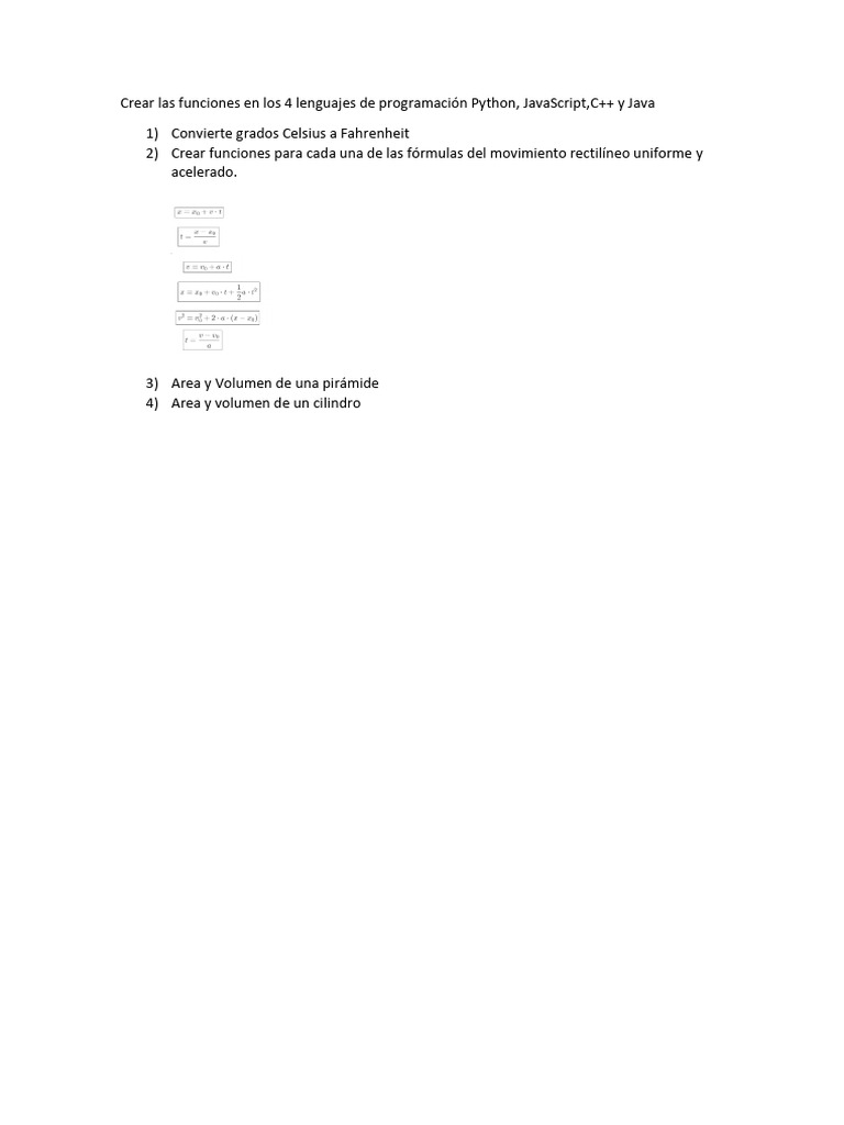 Ejercicios de Funciones | PDF