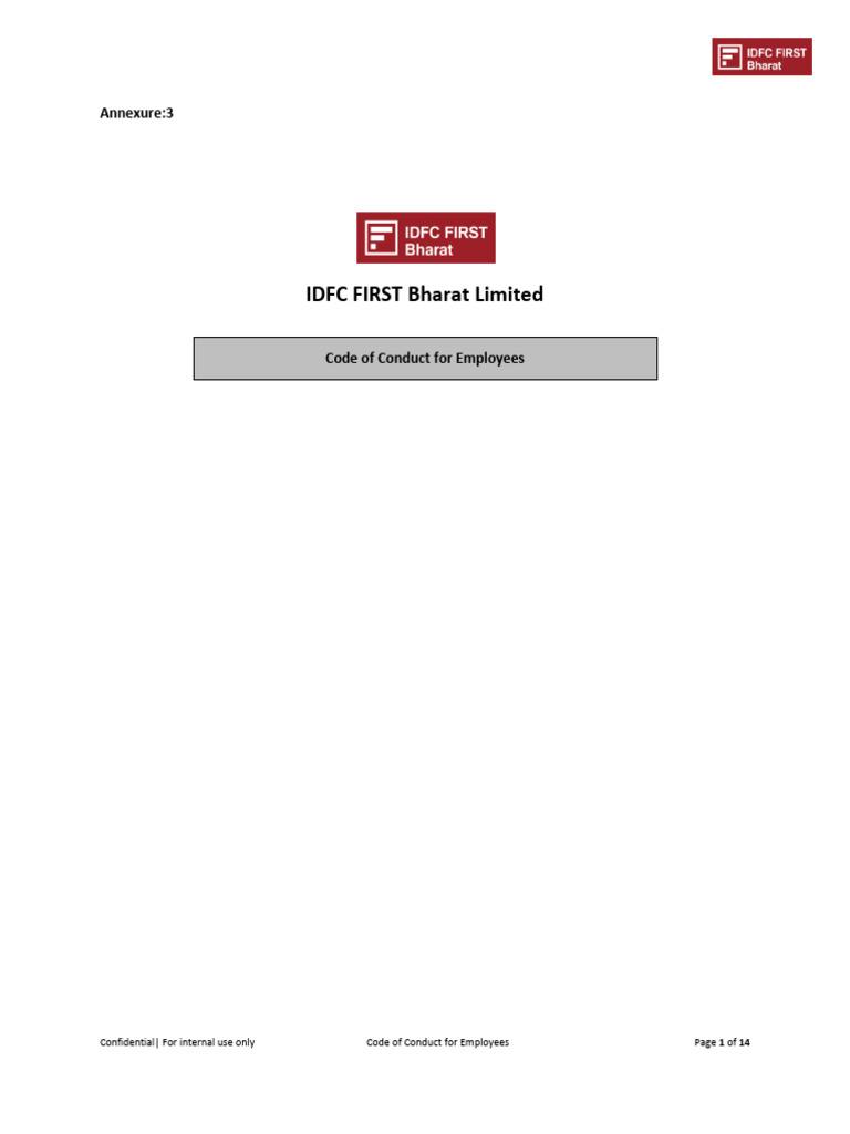 Annexure-3 Employees Code of Conduct | PDF | Insider Trading | Bribery