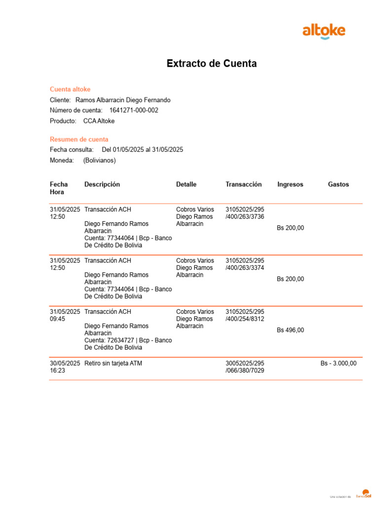 Extracto de Cuenta: Ramos Albarracín | PDF | Bancario | Perú