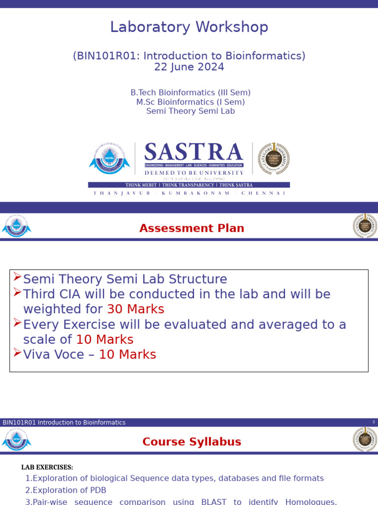 Introduction To Bioinfo Lab | PDF | Protein Data Bank | Bioinformatics