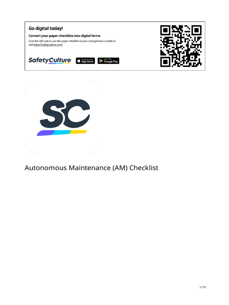Autonomous Maintenance (AM) Checklist | PDF | Nut (Hardware) | Belt ...
