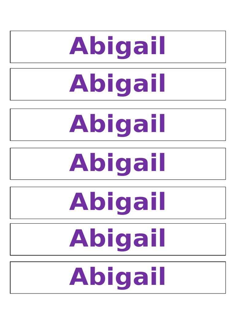 Etiquetas de Colegio (Abigail) | PDF