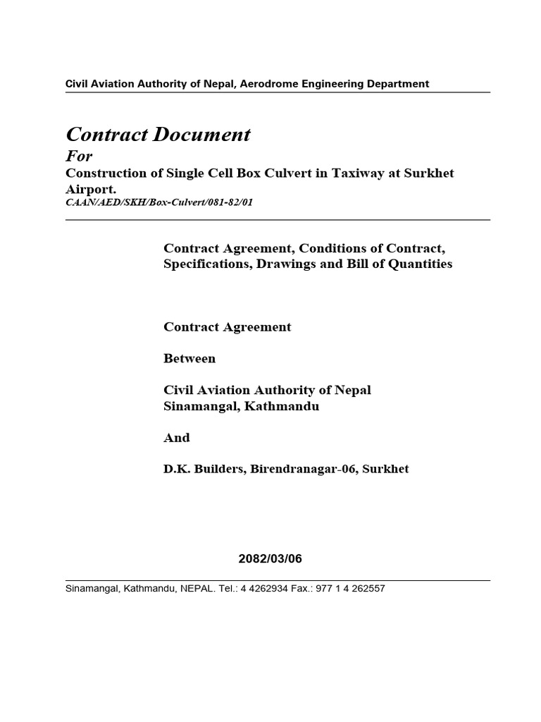 Contract Cover Page-Surkhet | PDF