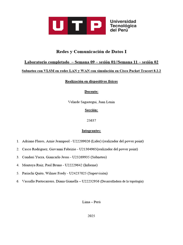 S11 - S02 - Informe Final - Grupo 01 - Redes y Comunicacion de Datos | PDF | Dirección IP ...