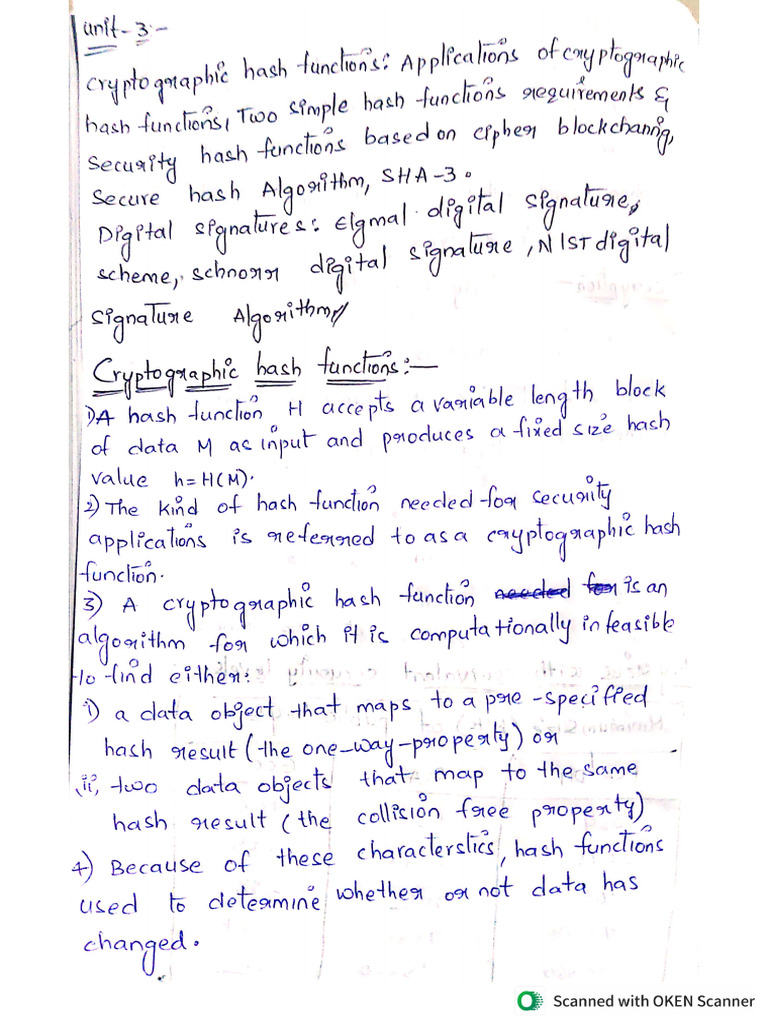 Unit - 3 Cryptography and Network Security | PDF