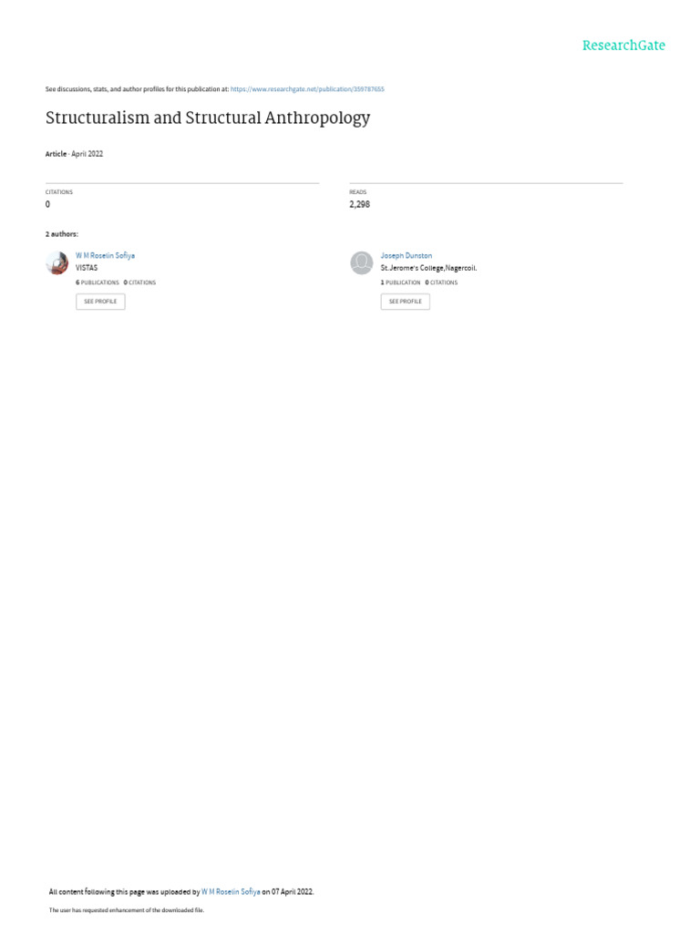 Structuralism and Structural Anthropology | PDF