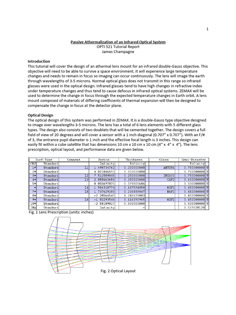 James Champagne OPTI 521 Tutorial Report | PDF | Optics | Electromagnetic Radiation