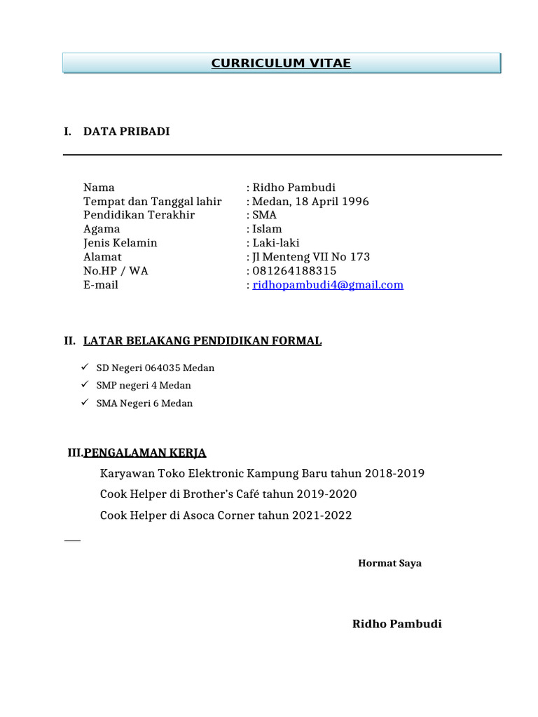 Curriculum Vitae Iman | PDF