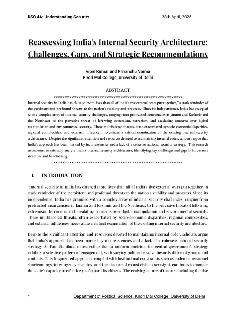 India's Internal Security Challenges | PDF