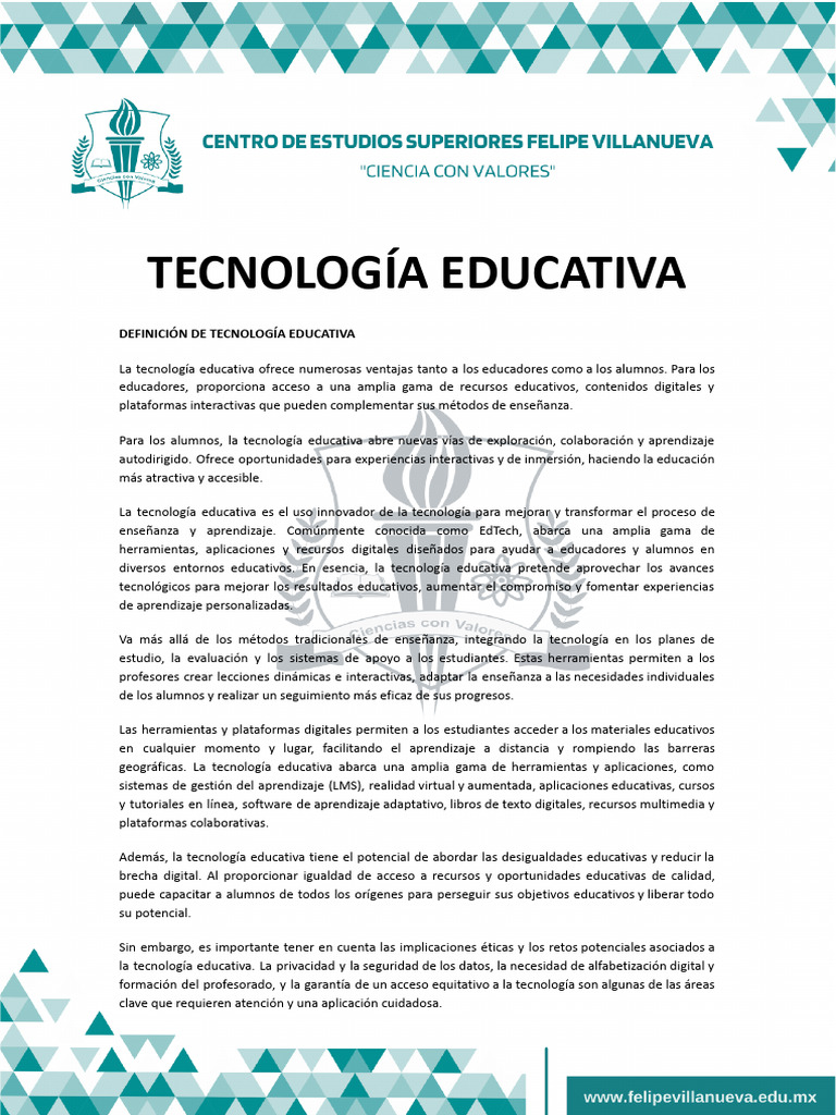 Tecnología Educativa.docx | PDF | Tecnologia Educacional | Enseñando