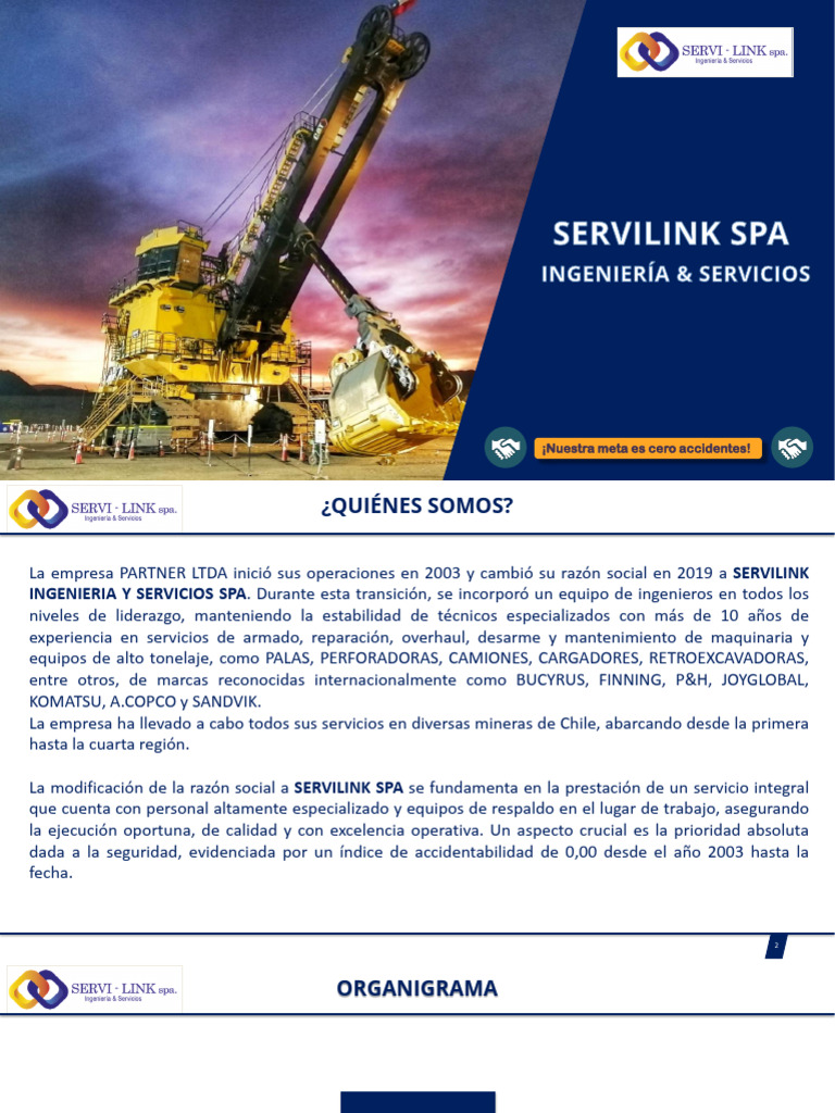 Servicios de Ingeniería Servilink SPA | PDF