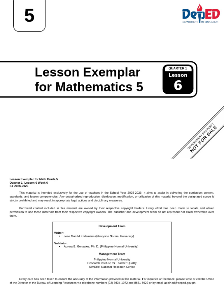 Grade 5 Math Lesson 6: Area Concepts | PDF | Area | Rectangle