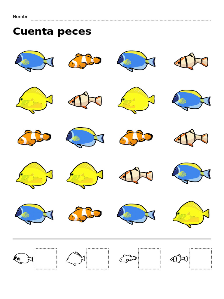 198.-Contar y Sumar Peces | PDF